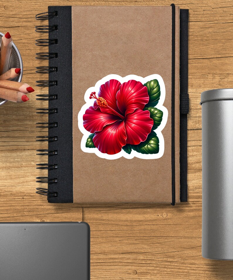 Tropical Hibiscus Radiance Sticker - Etsy
