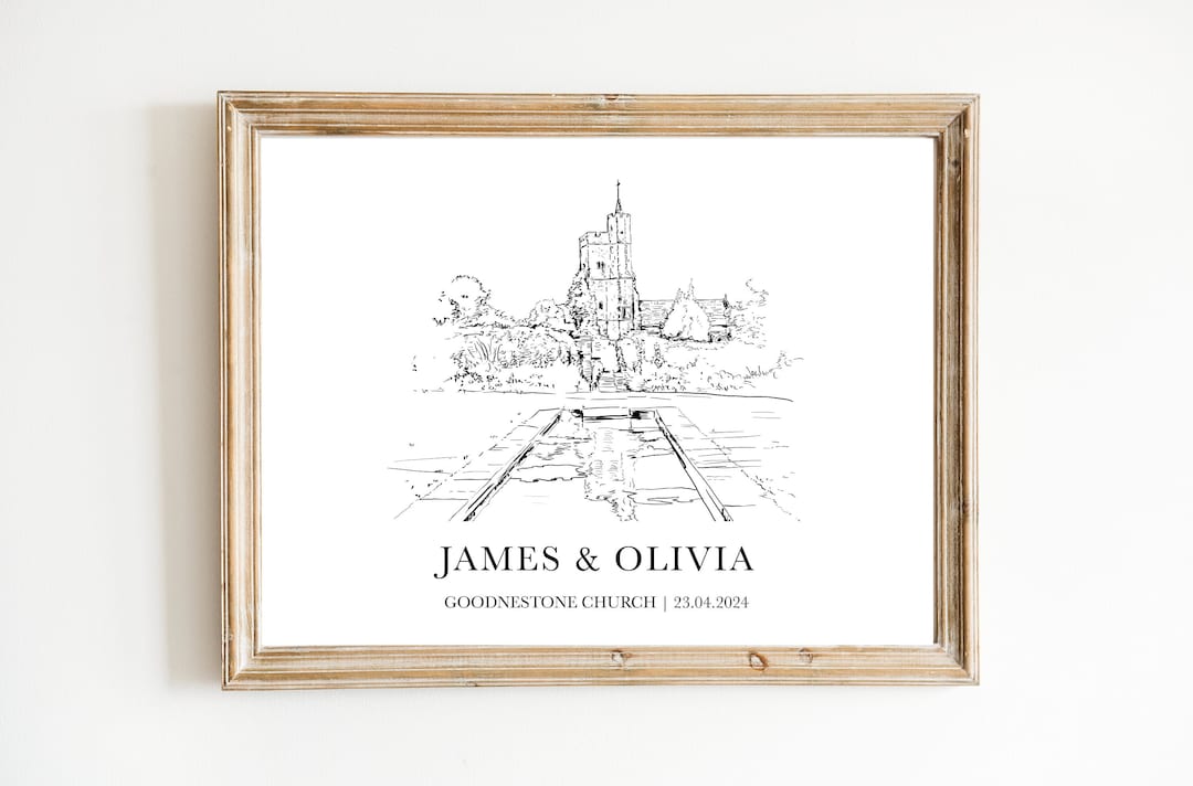 Custom Wedding Venue Illustration, Digital Hand-drawn Sketch ...