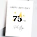75th Birthday Card Party Hat and Stars 75 Birthday Card, 75th Card for ...