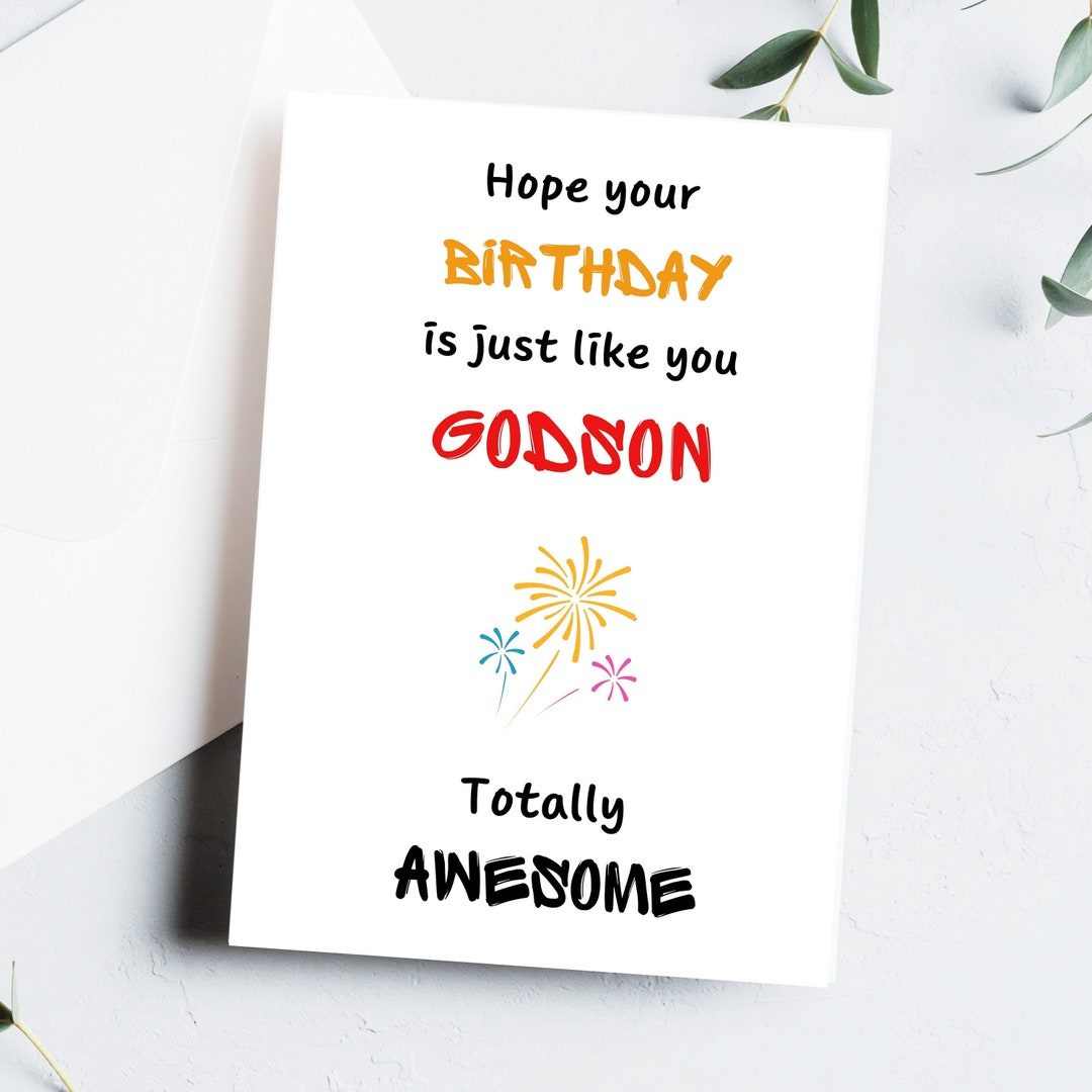 Totally Awesome Godson Birthday Card, Birthday Card for Godson, My ...