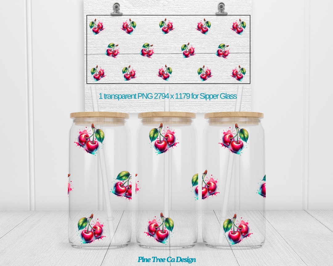Cherry Pattern Transparent PNG for Sublimation, Digital Download for 16 ...