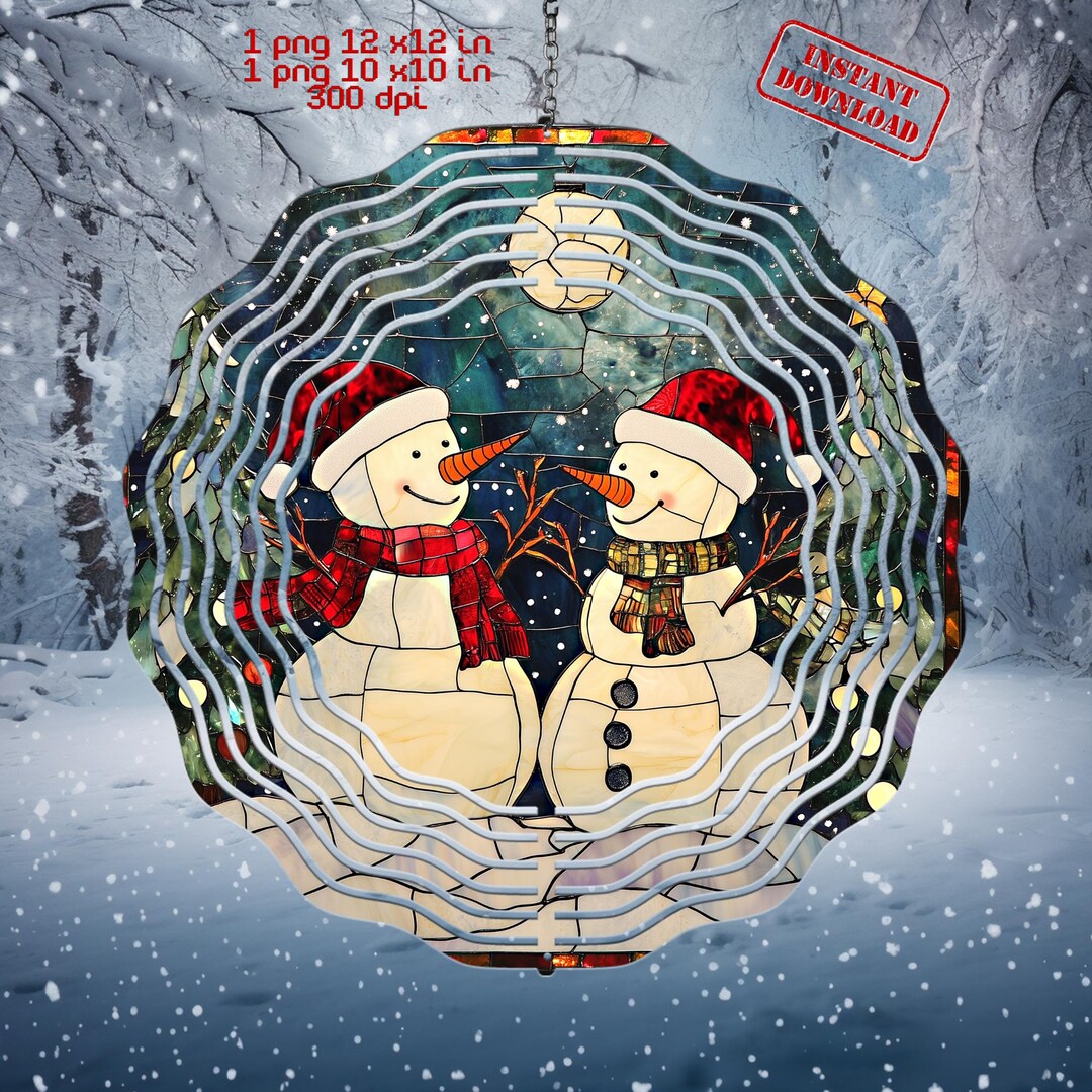 Snowman Wind Spinner PNG, Winter Wind Spinner Sublimation Design ...