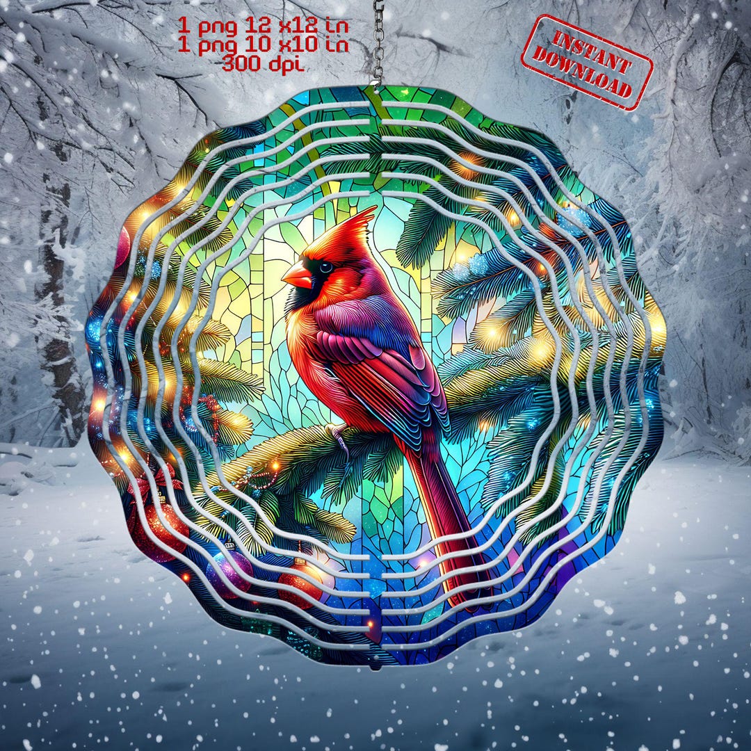 Red Cardinal Wind Spinner PNG, Cardinal Wind Spinner Sublimation Design ...