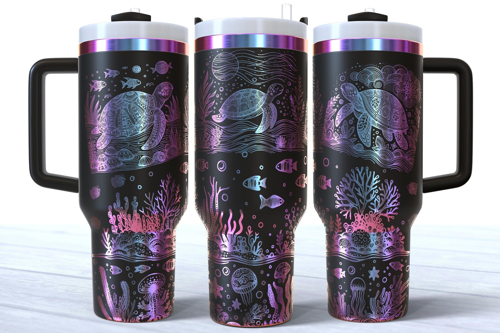 Turtle 40 Oz Tumbler Wrap Laser SVG, Laser Engraved Sea Turtle Tumbler ...
