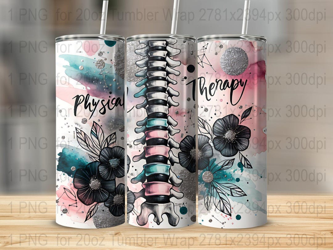 Floral Spine Physical Therapy 20oz Tumbler Wrap (digital Design) - Etsy