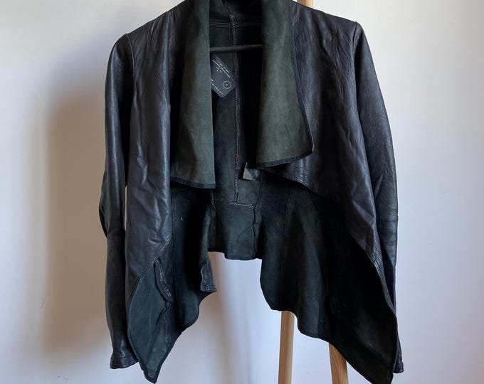 Allsaints Datya Waterfall Avant Garde Womens Leather Jacket Size UK 6 ...