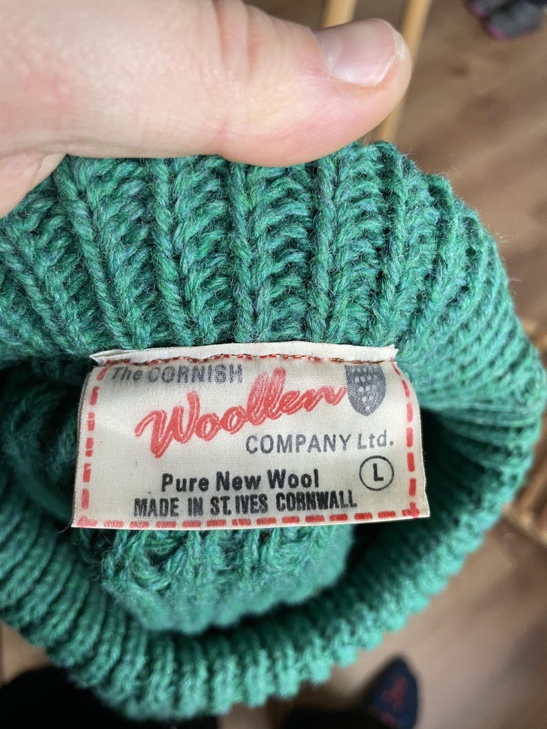 The Cornish Woollen Vintage 80's Fisherman Heavy Sweater Size L - Etsy UK