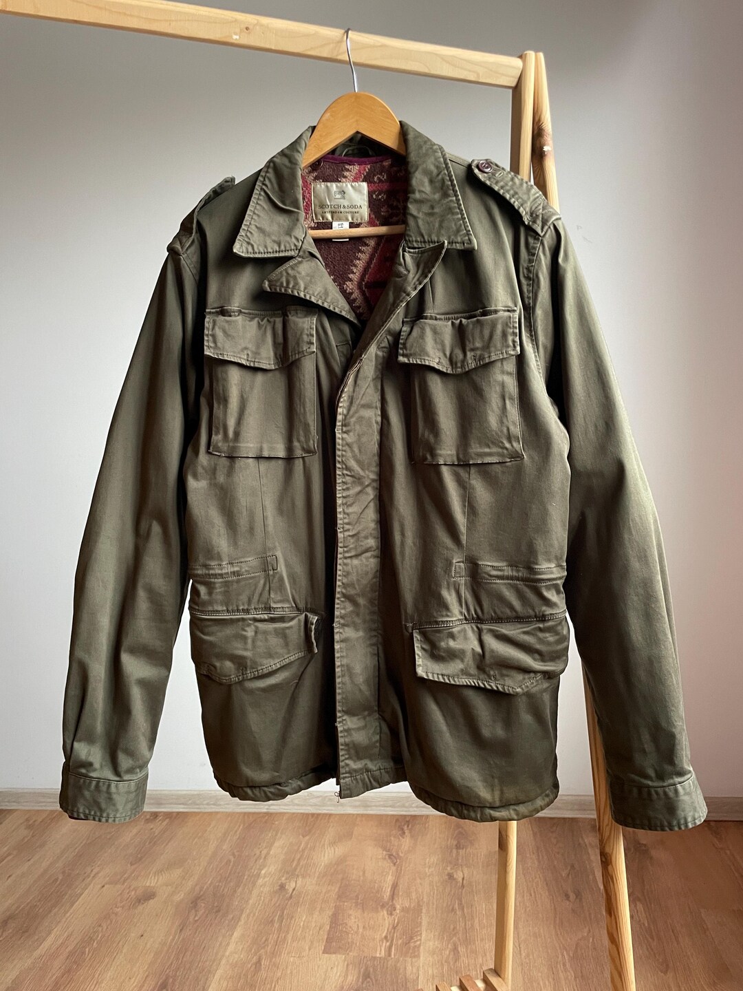 Scotch & Soda M43 Army Military Field Jacket With Lining Size L - Etsy