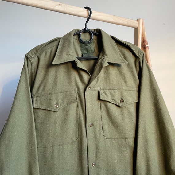British Army Vintage Military M37 Wool Flannel Shirt … - Gem