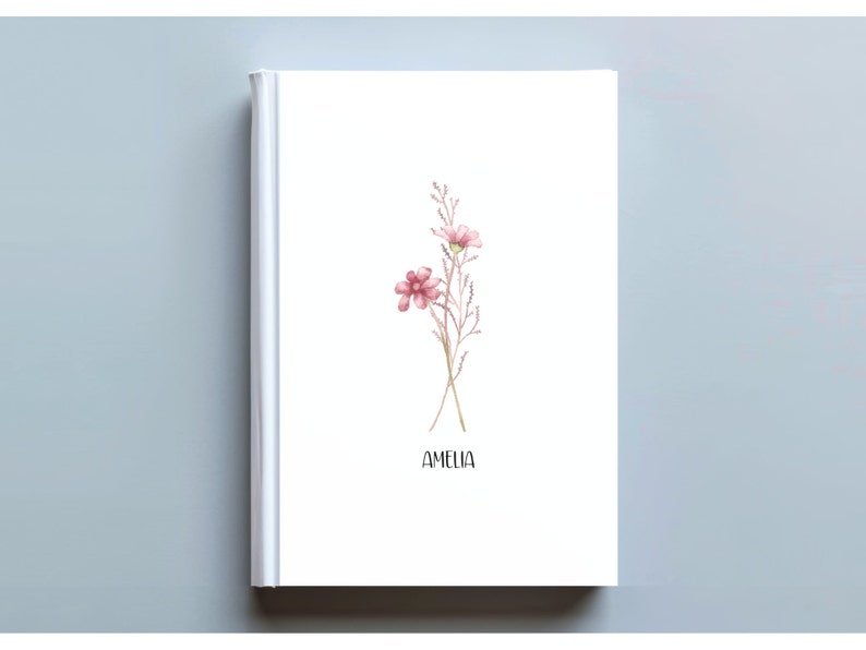 Watercolor Wildflowers Personalized Journal Customized Diary Hardcover ...