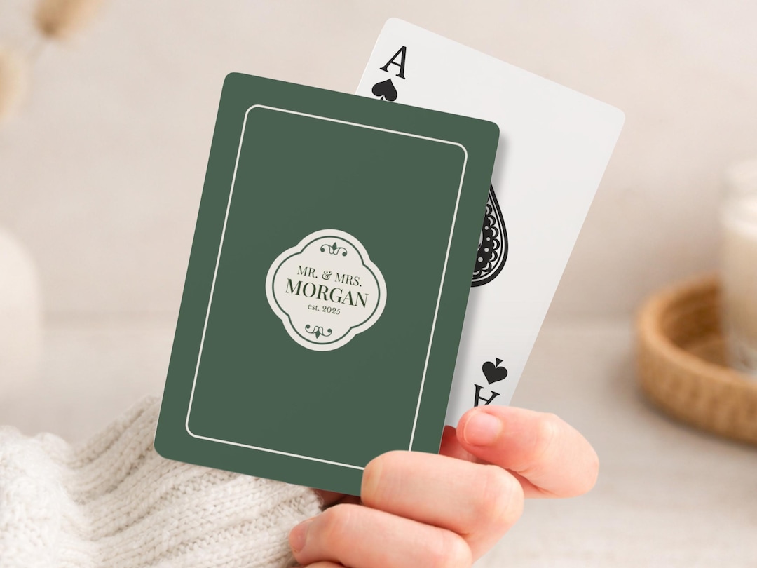 Personalized Playing Card Deck Custom Monogram Wedding Favor or Custom ...