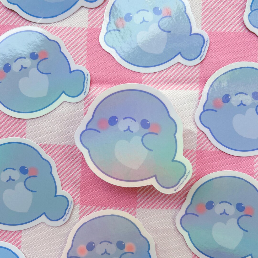 Maia the Manatee Die Cut Sticker | Waterproof | Holographic - Etsy