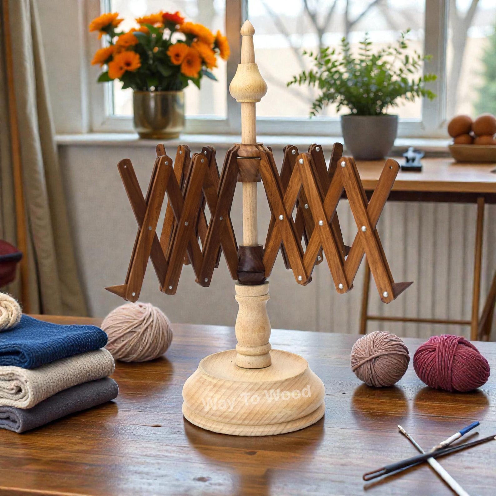 Handmade Rosewood Yarn Winder Set • Beechwood Swift, Knitting Tool ...