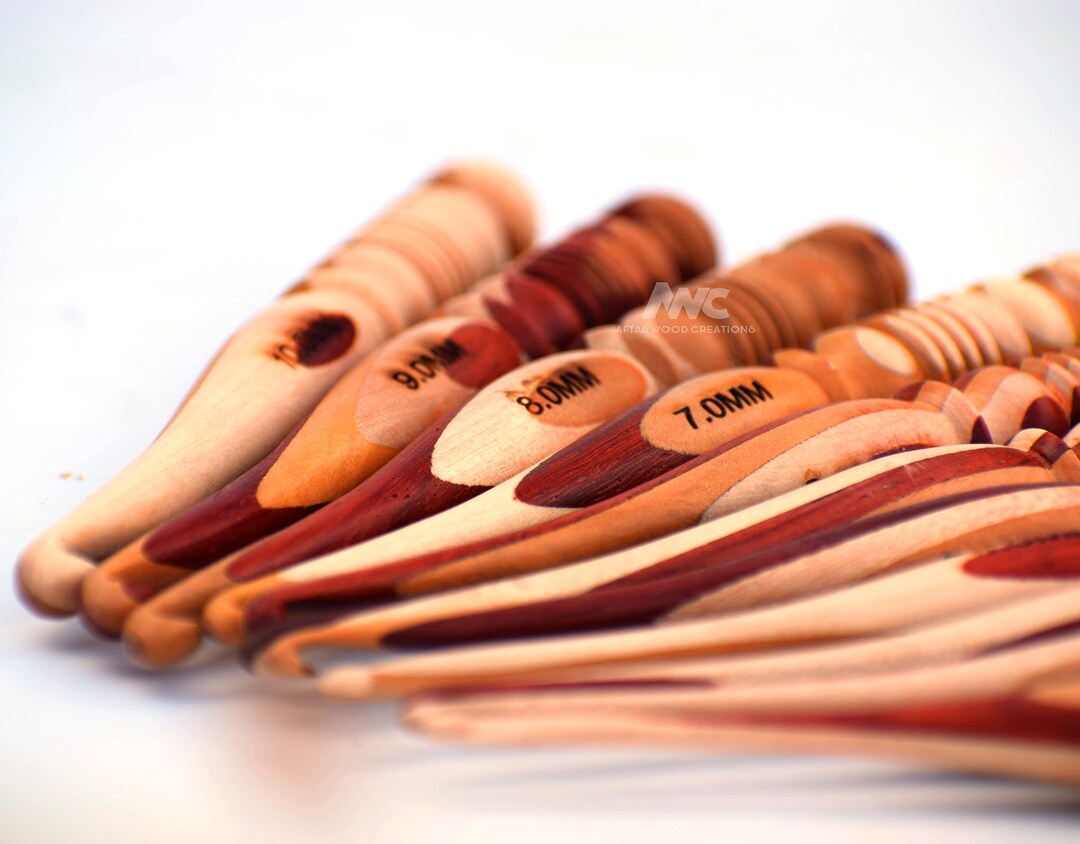 Handcrafted Wooden Crochet Hook for Knitting and Crocheting - Smooth ...
