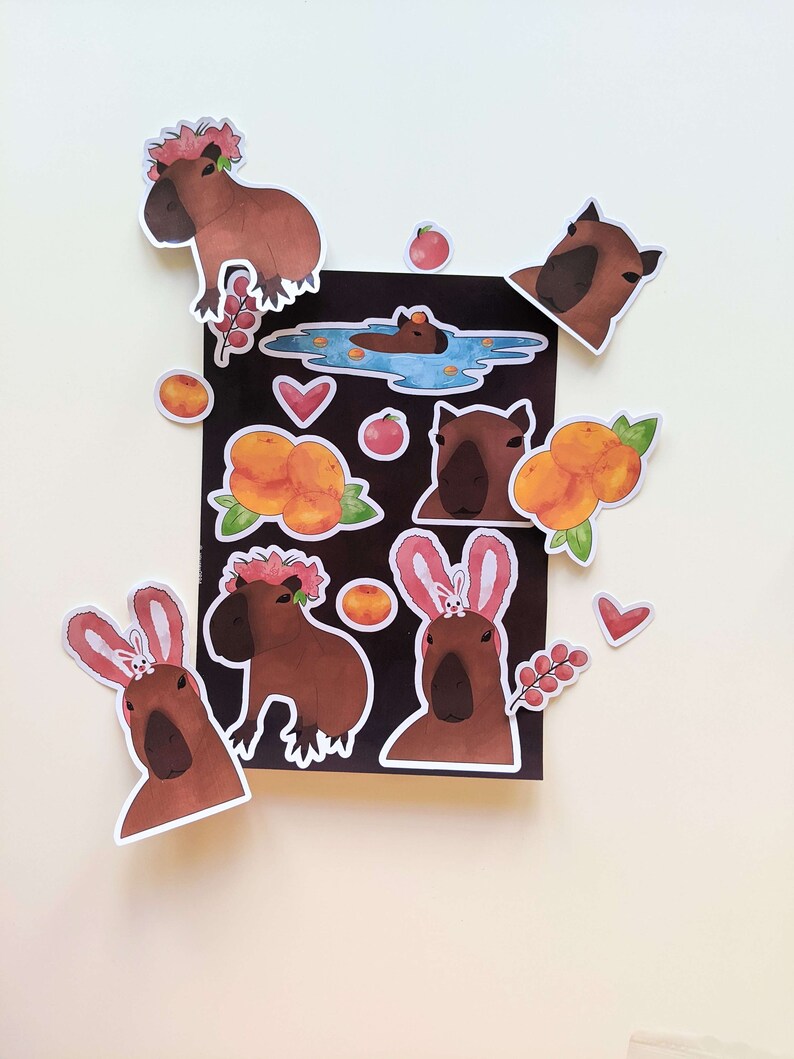 Capybara Cute Capybara Stickers Animal Meme 6 X - Etsy