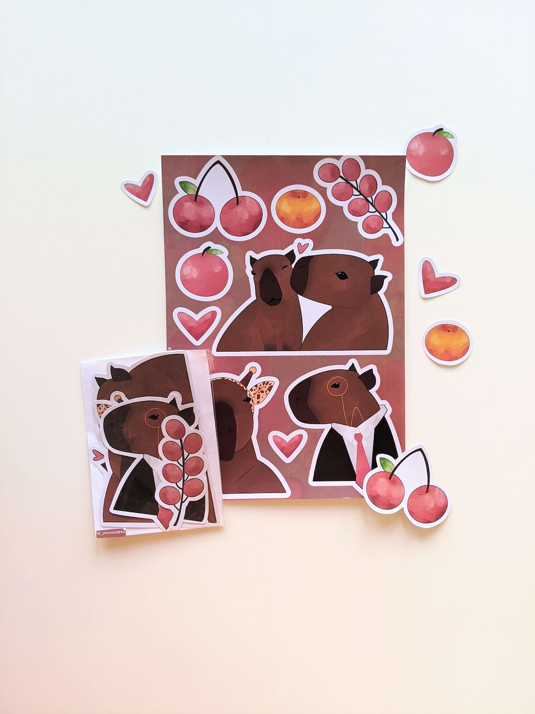 Capybara Cute Capybaras Meme Capybara Animal 6 X 8 Sticker Sheet ...