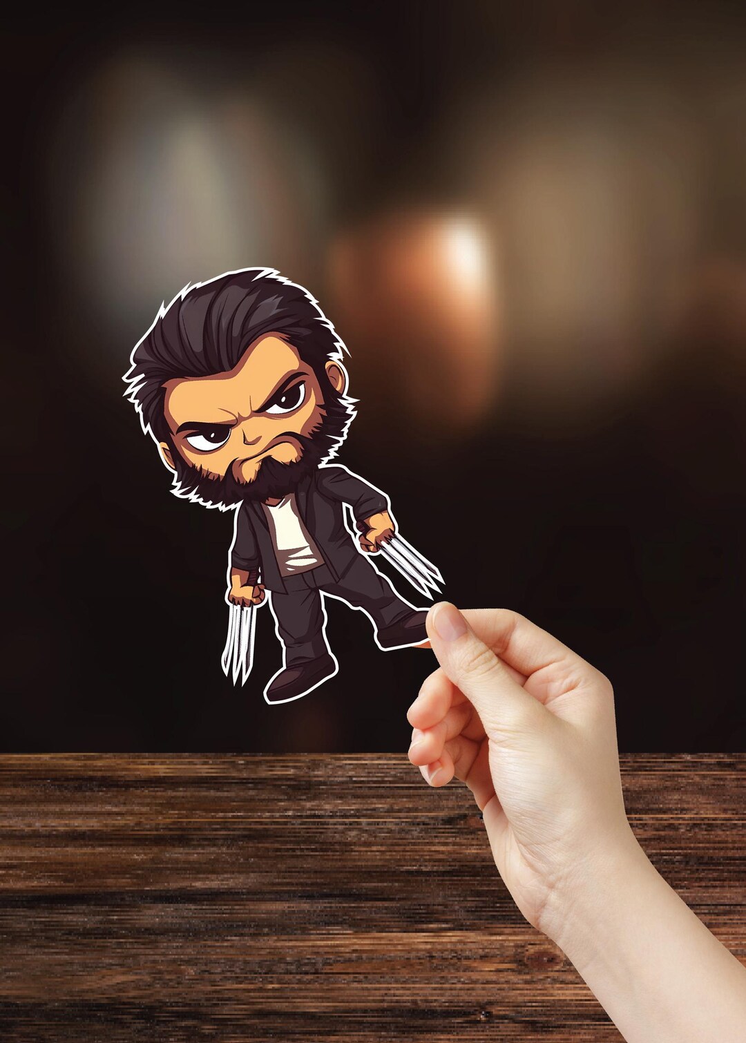 Wolverine Chibi Stylish Sticker, Cute Decal, Waterproof Laptop Kisscut ...