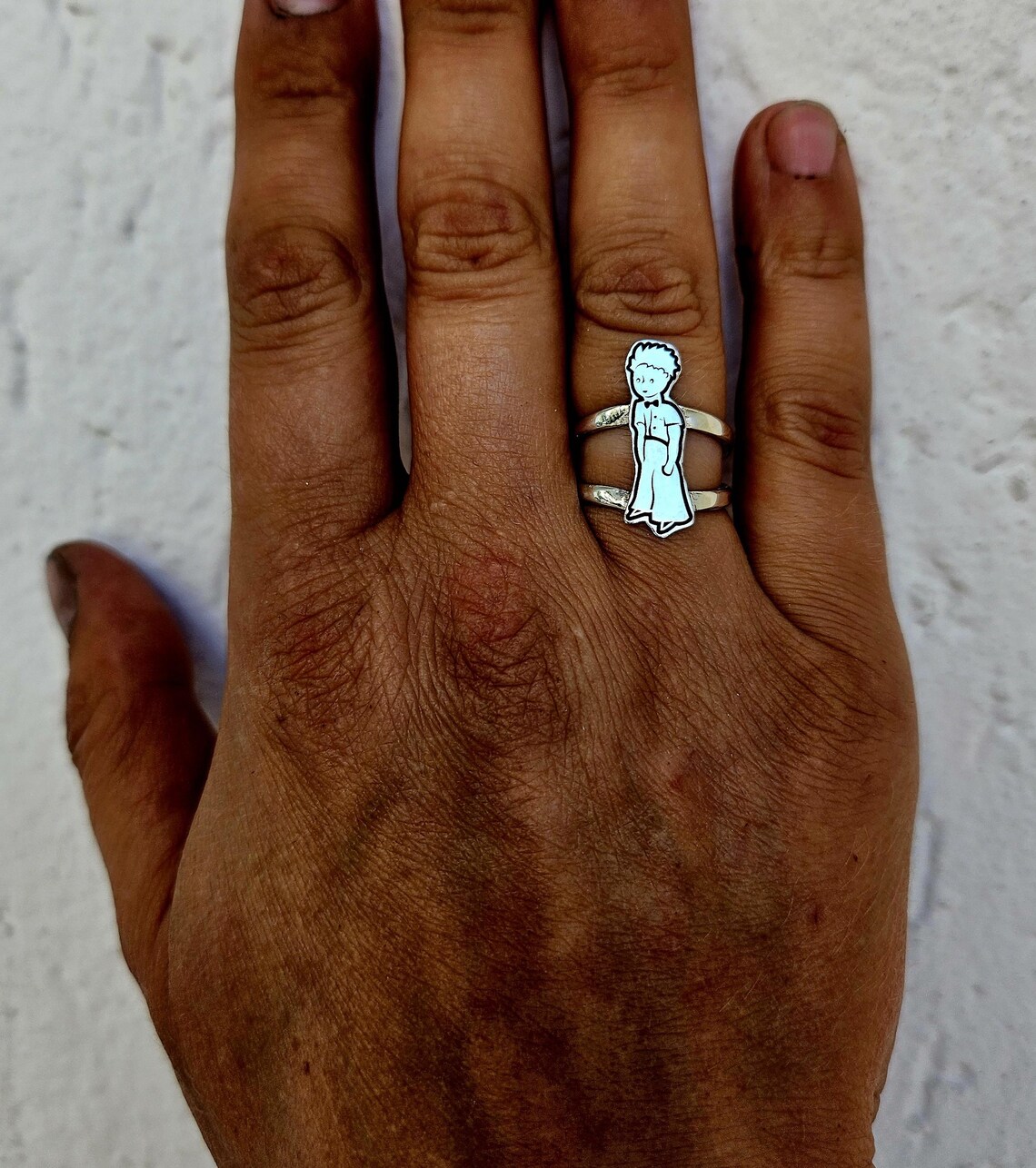 Sterling Silver Little Prince Ring: Handmade Double Band Ring - Etsy