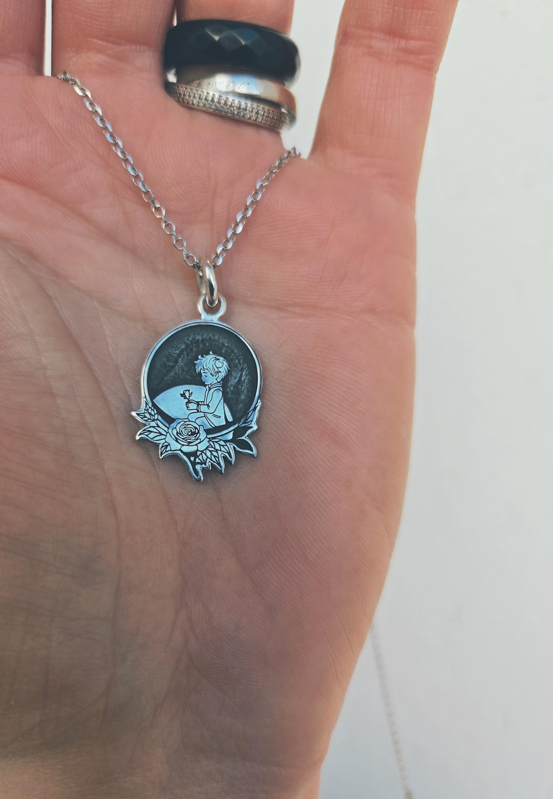 Silver "little Prince" Pendant – Handmade Jewelry With Engraving - Etsy