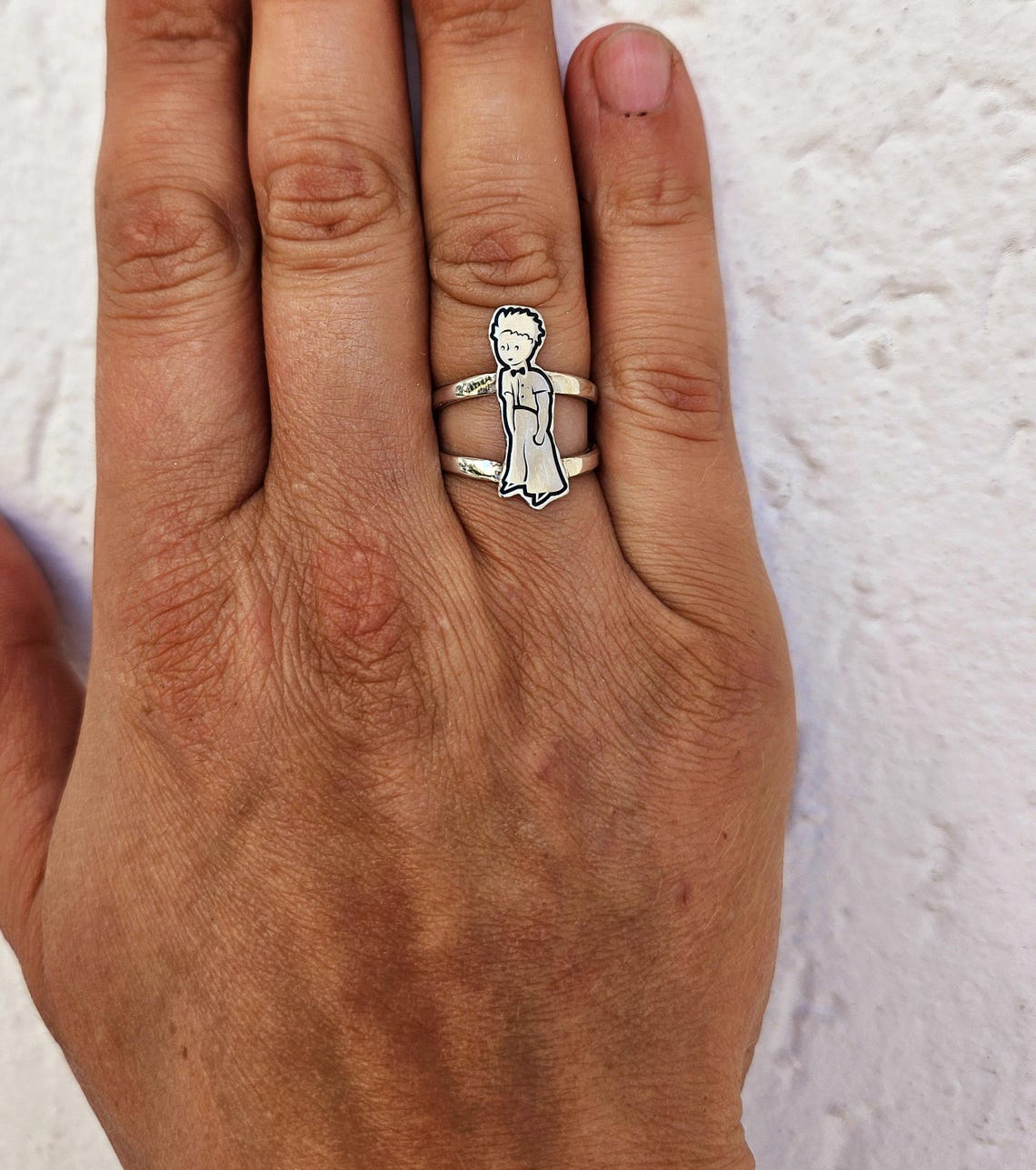 Sterling Silver Little Prince Ring: Handmade Double Band Ring - Etsy