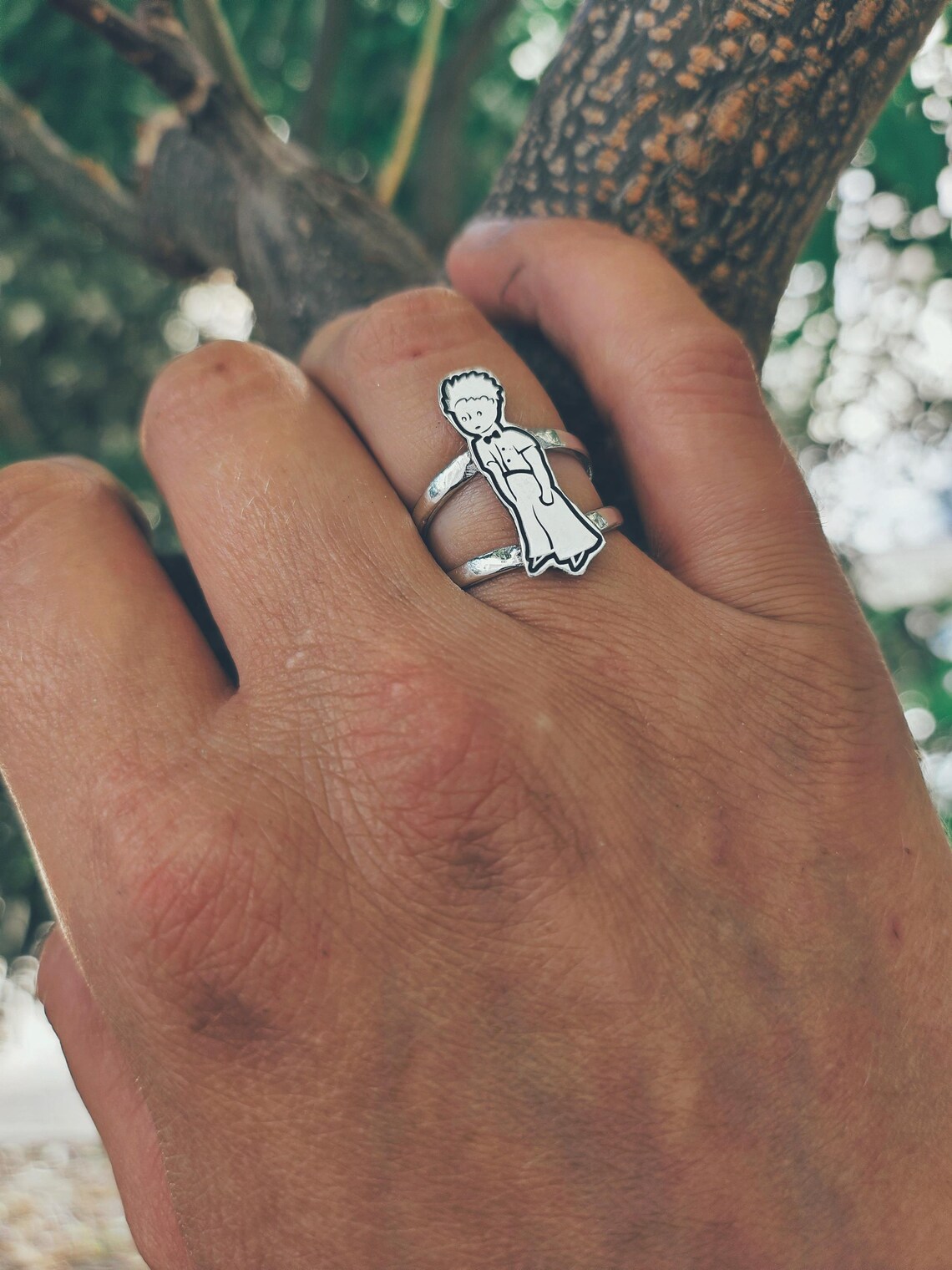 Sterling Silver Little Prince Ring: Handmade Double Band Ring - Etsy