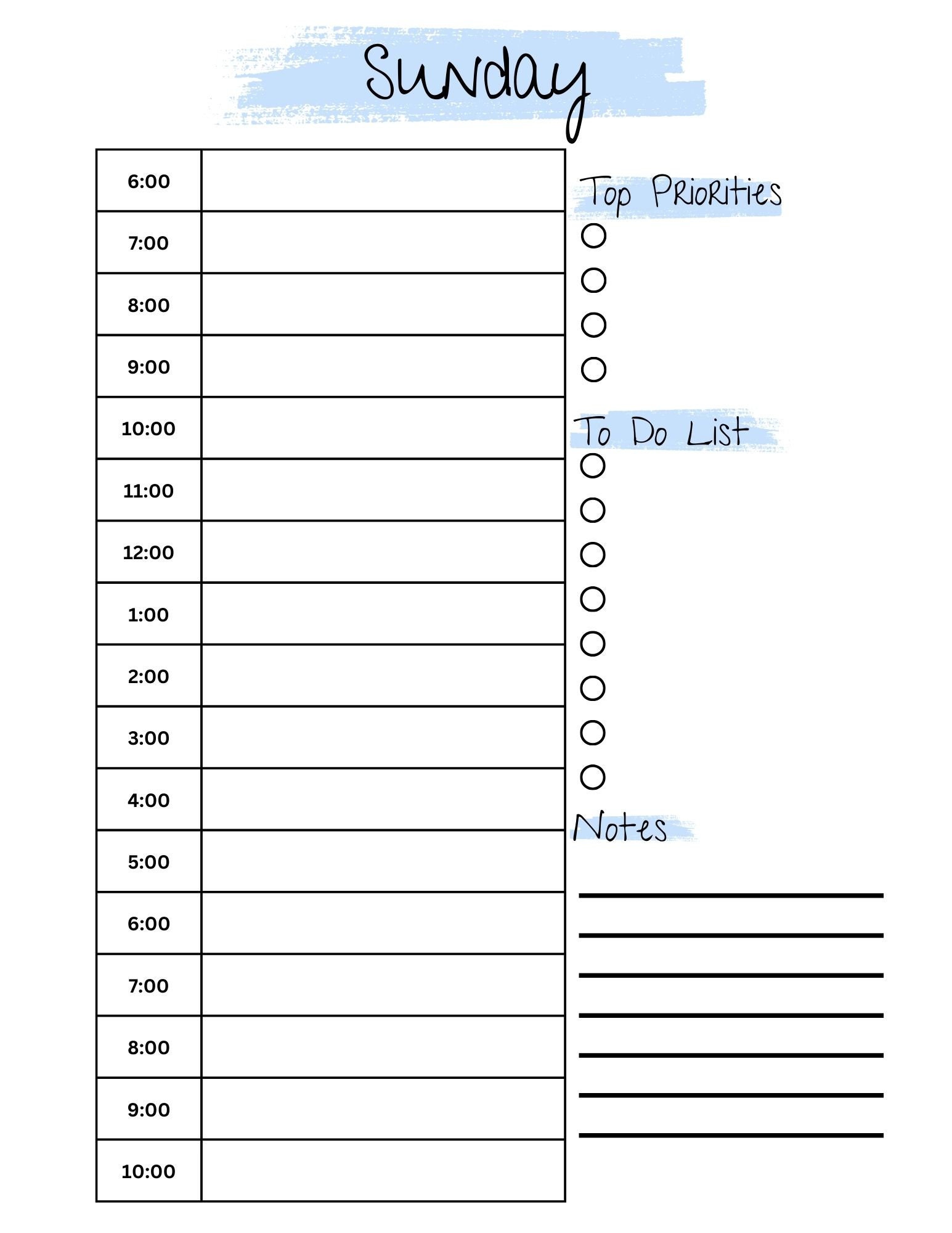 Days of the Week Planner, Daily Planner, Planner, Digital Download ...