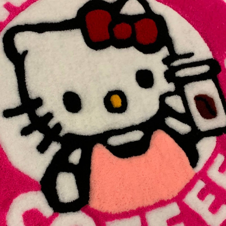 Hello Kitty Coffee Tufted Rug Handmade Custom Rug Tufting Acrylic Home ...