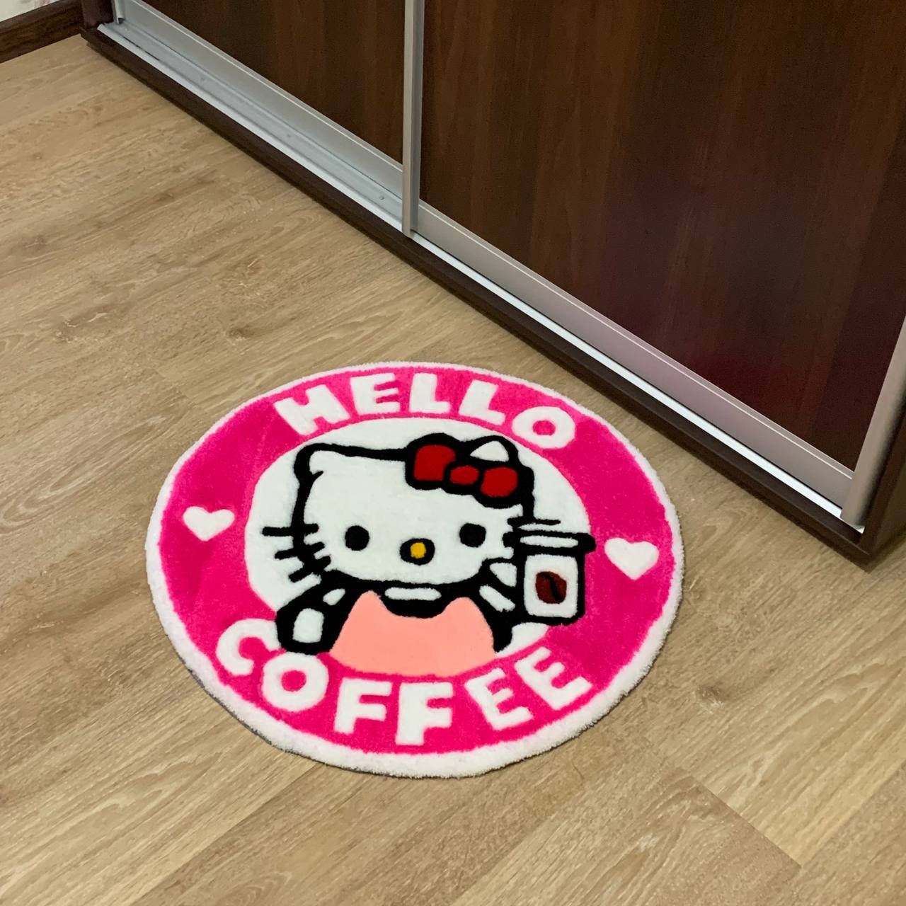 Hello Kitty Coffee Tufted Rug Handmade Custom Rug Tufting Acrylic Home ...