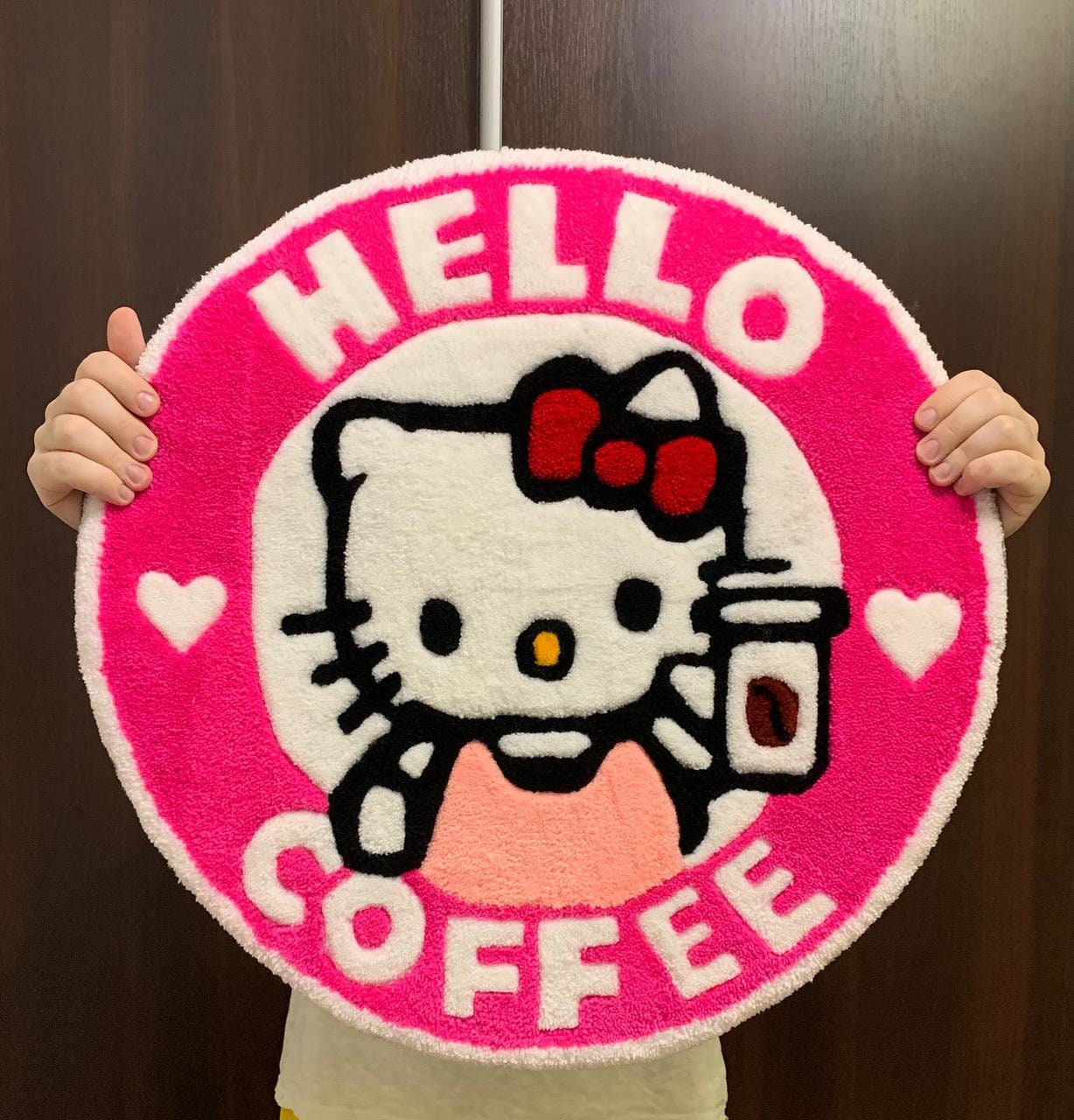 Hello Kitty Coffee Tufted Rug Handmade Custom Rug Tufting Acrylic Home ...