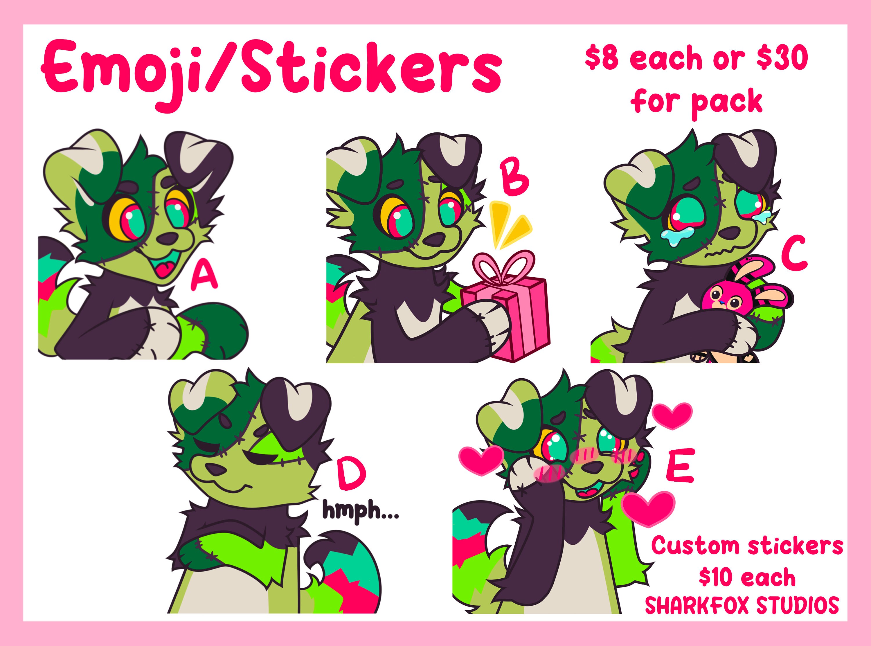 Custom Fursona Sticker Pack - Etsy