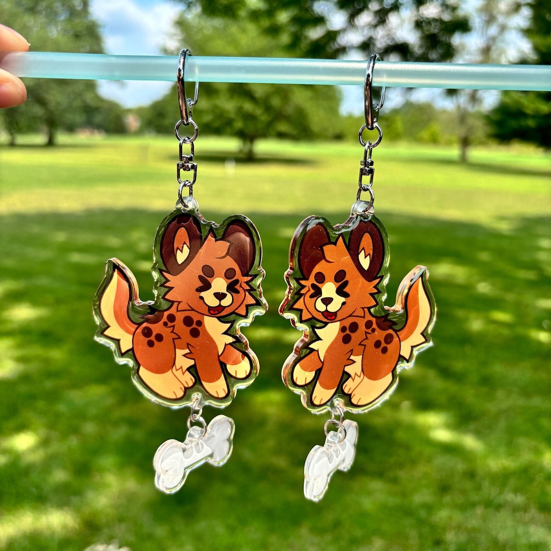Hyena Acrylic Dangle Keychain - Etsy