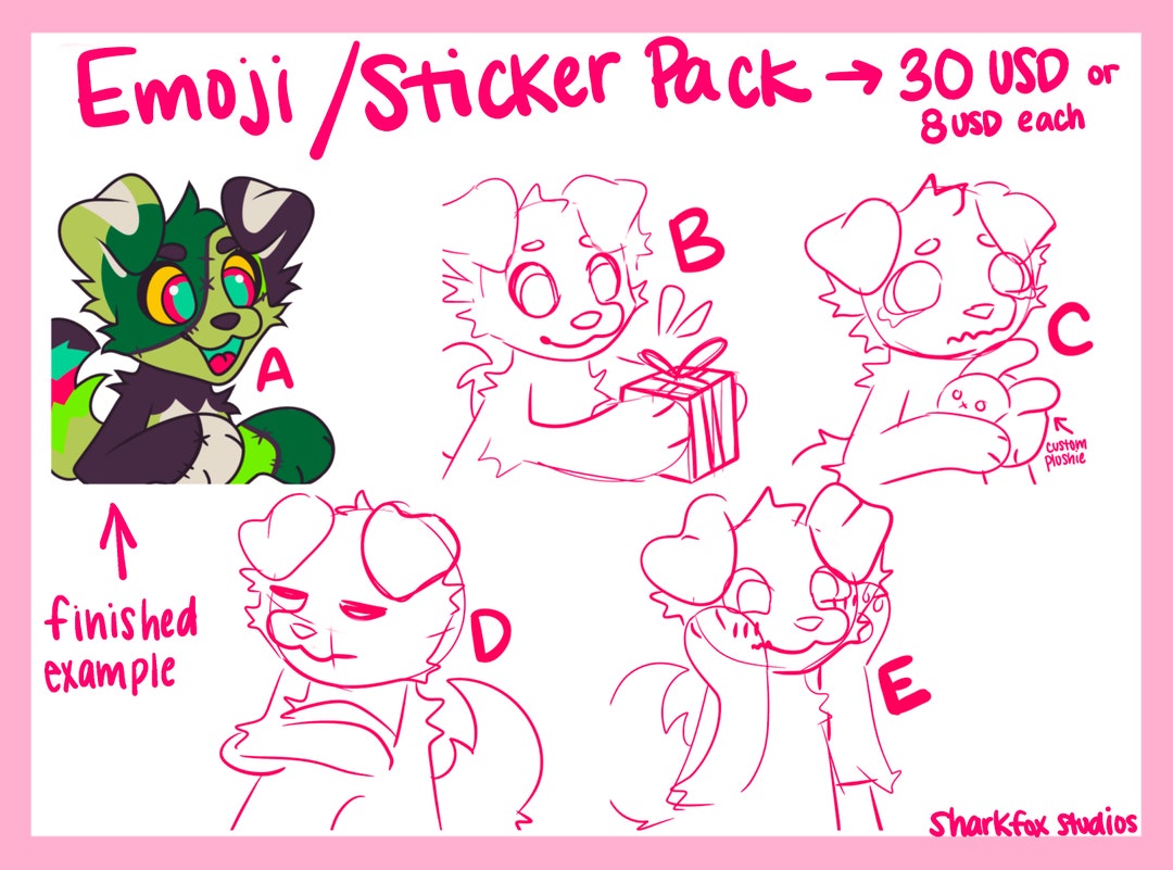 Custom Fursona Sticker Pack - Etsy
