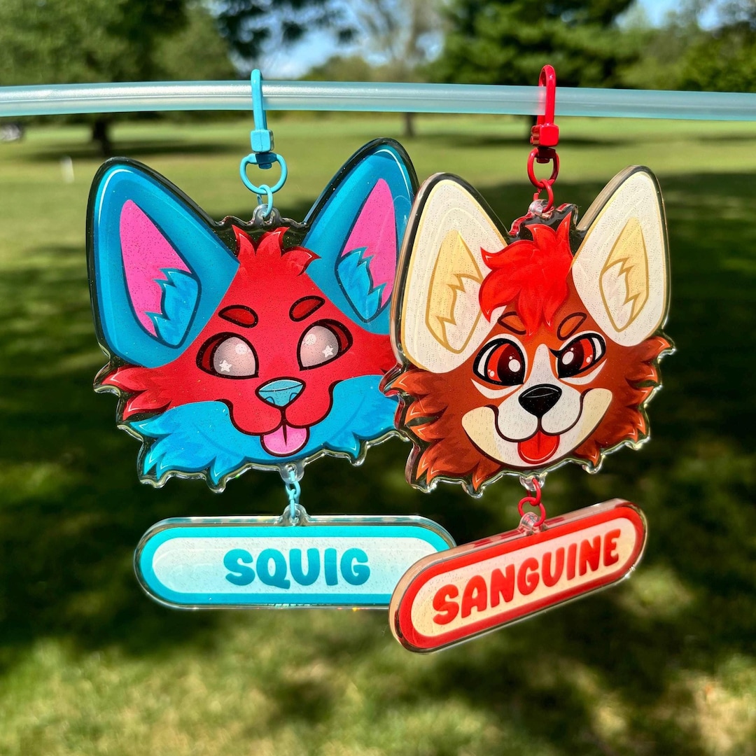 Custom Fursona Acrylic Badge - Etsy