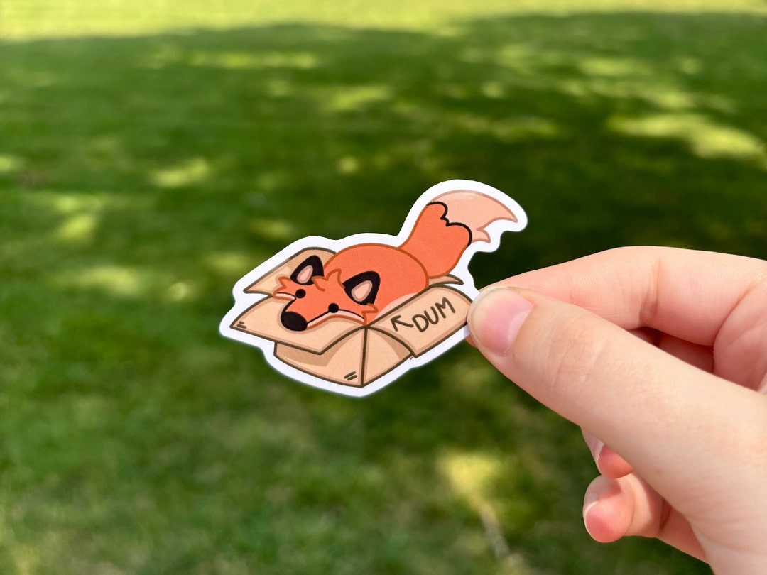 Fox in a Box Sticker - Etsy