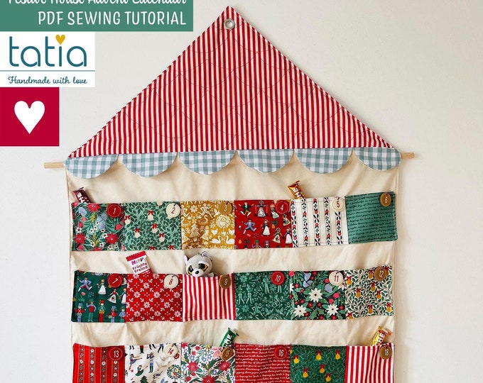 Festive House Advent Calendar PDF Sewing Pattern - DIY Christmas Wall ...