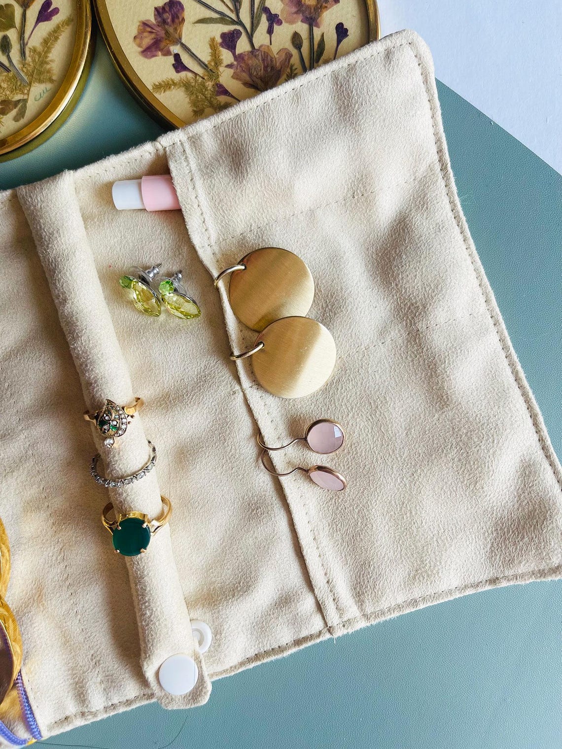 Jewelry Pouch Foldable Travel Organizer Foldable Roll for Secure ...