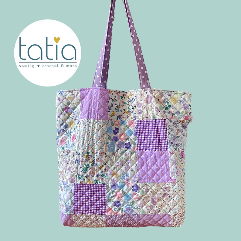 Large Patchwork Tote Bag PDF Sewing Pattern Sewing Tutorial PDF Instant Download Large Market ...