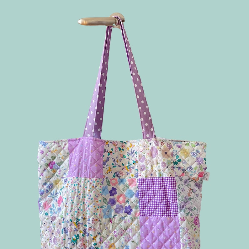 Large Patchwork Tote Bag PDF Sewing Pattern Sewing Tutorial PDF Instant Download Large Market ...