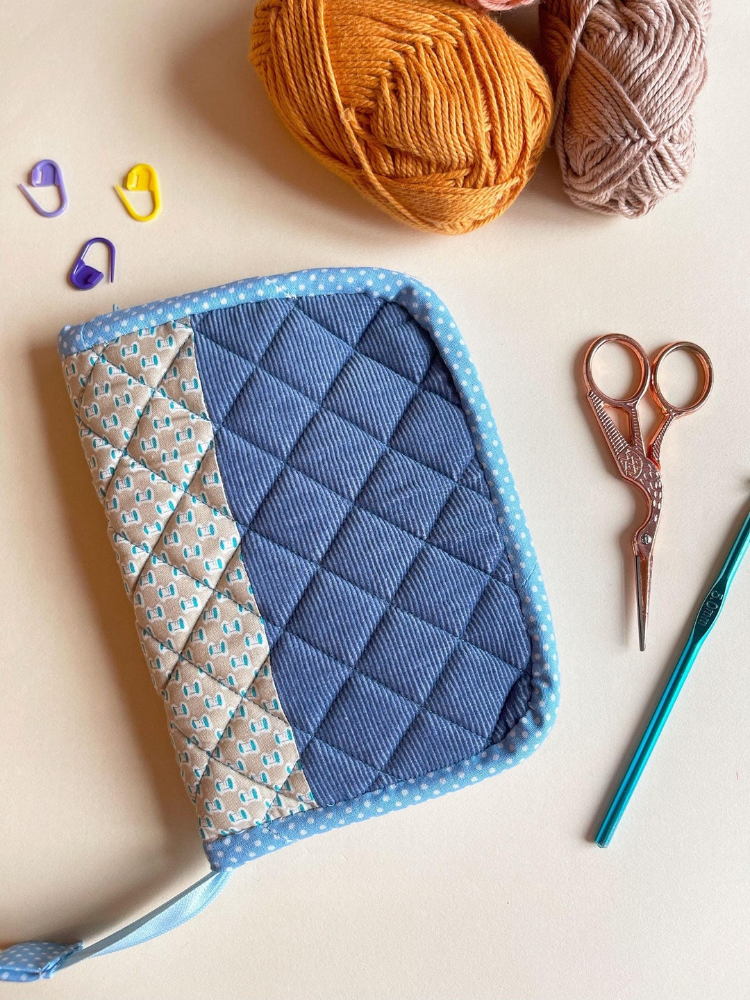 Corduroy Crochet Hook Case - Thread Spools - Crochet Hook Storage ...