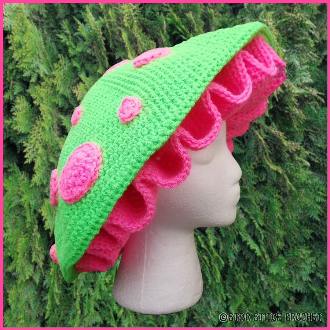 NEON Crochet Mushy Hat UV Blacklight Glow - Etsy