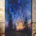 Mystical Starry Night Sky Wall Art, Starry Night Sky Canvas, Abstract ...