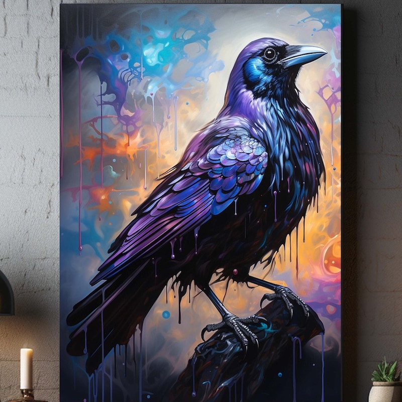 Raven Painting - Etsy