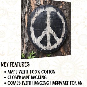 Rustic Peace Sign Canvas, Distressed Peace Sign, Peace Sign Canvas ...