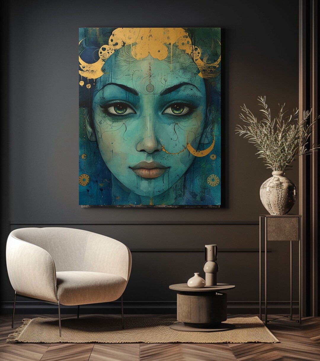 Goddess Canvas Art Illustration, Mystical Wall Art, Ethereal Goddess ...