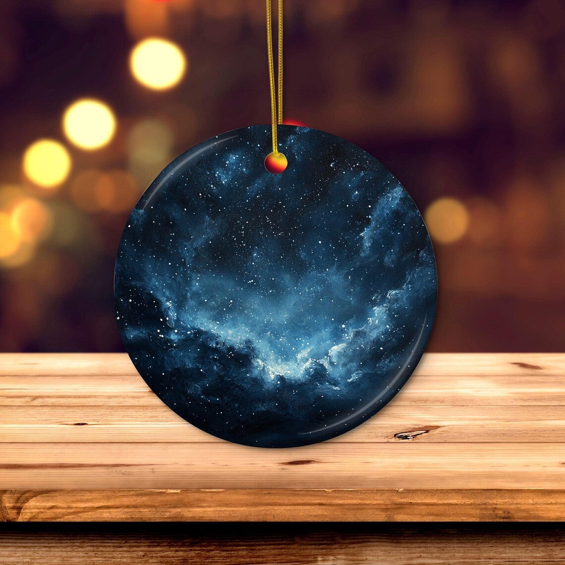 Dark Blue Night Sky Ornament, Starry Night Back to Back Printed ...