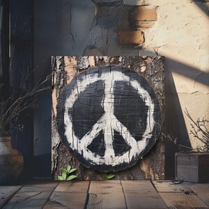 Rustic Peace Sign Canvas, Distressed Peace Sign, Peace Sign Canvas ...