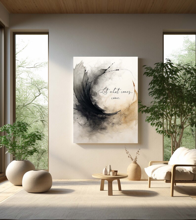 Zen Abstract Canvas Wall Art, Zen Wall Art, Yoga Quote Art, Spiritual ...