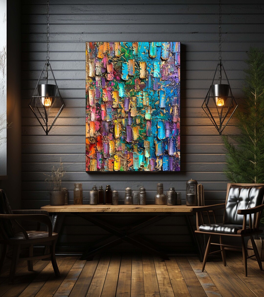 Abstract Prism Wall Art, Abstract Painting, Prism Canvas Wall Art ...