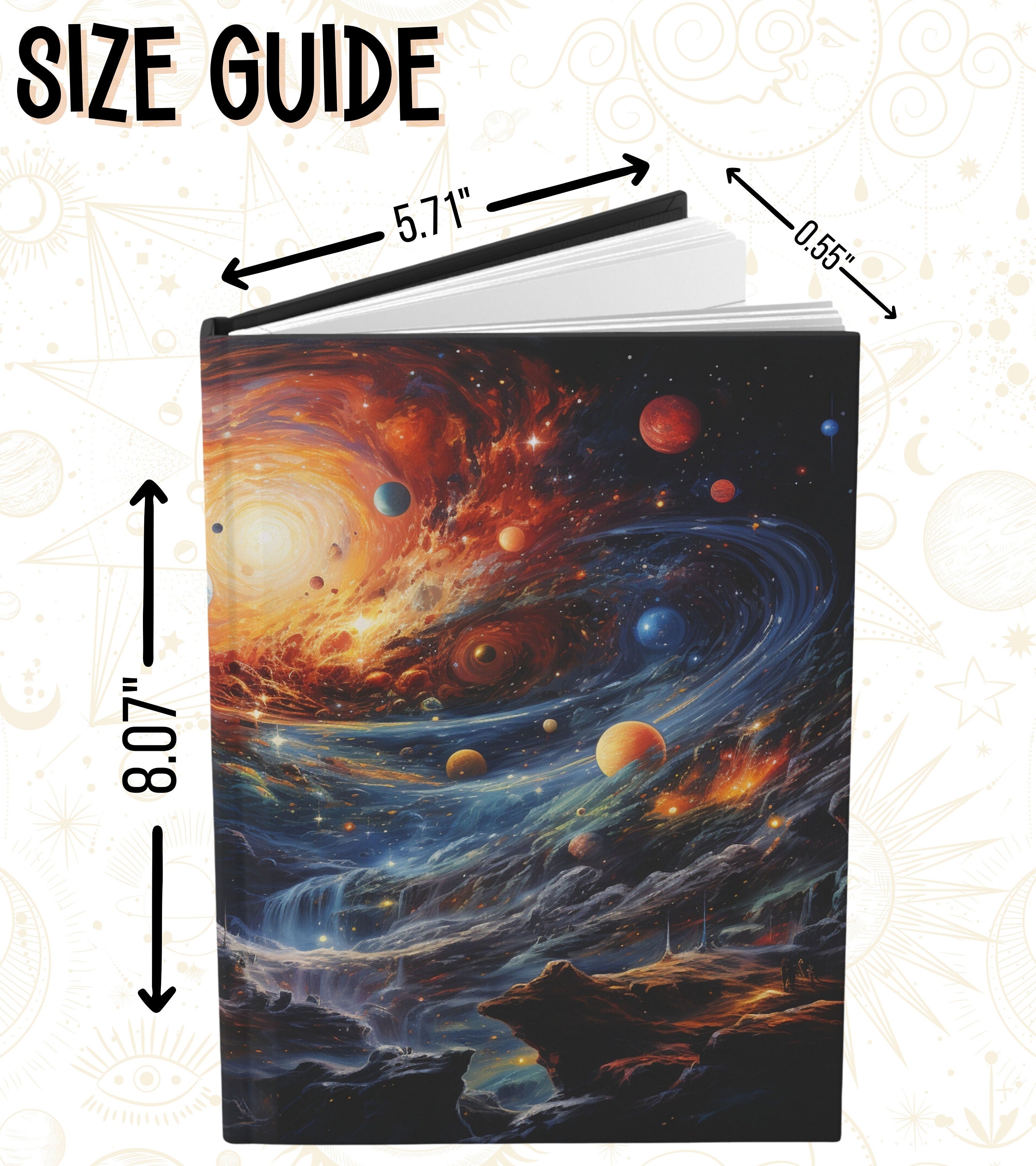 Galaxy Outer Space Notebook, Astronomical Event Illustration Journal ...
