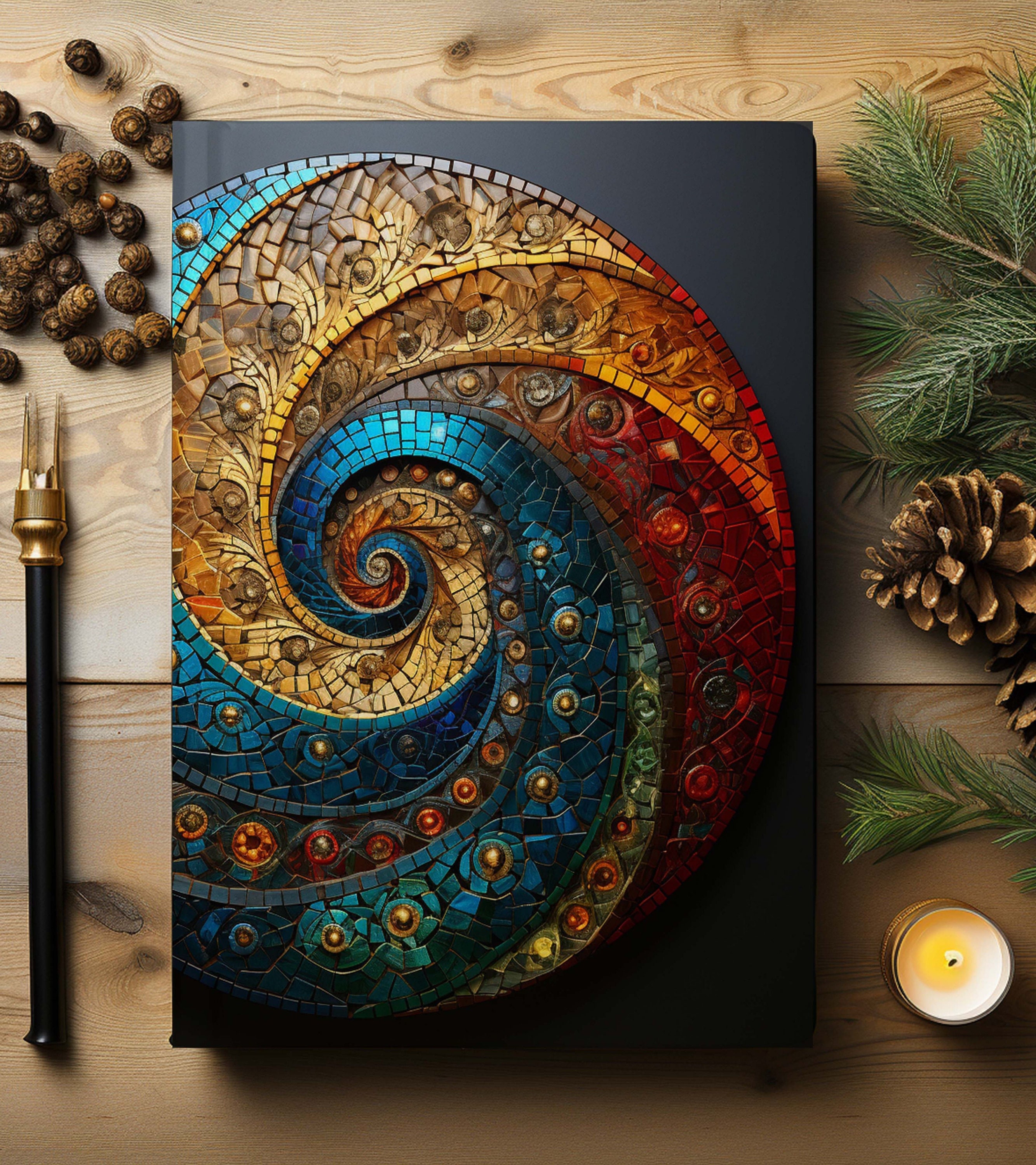 Reflection Journal Mosaic Sprial Sacred Geometry Journal - Etsy